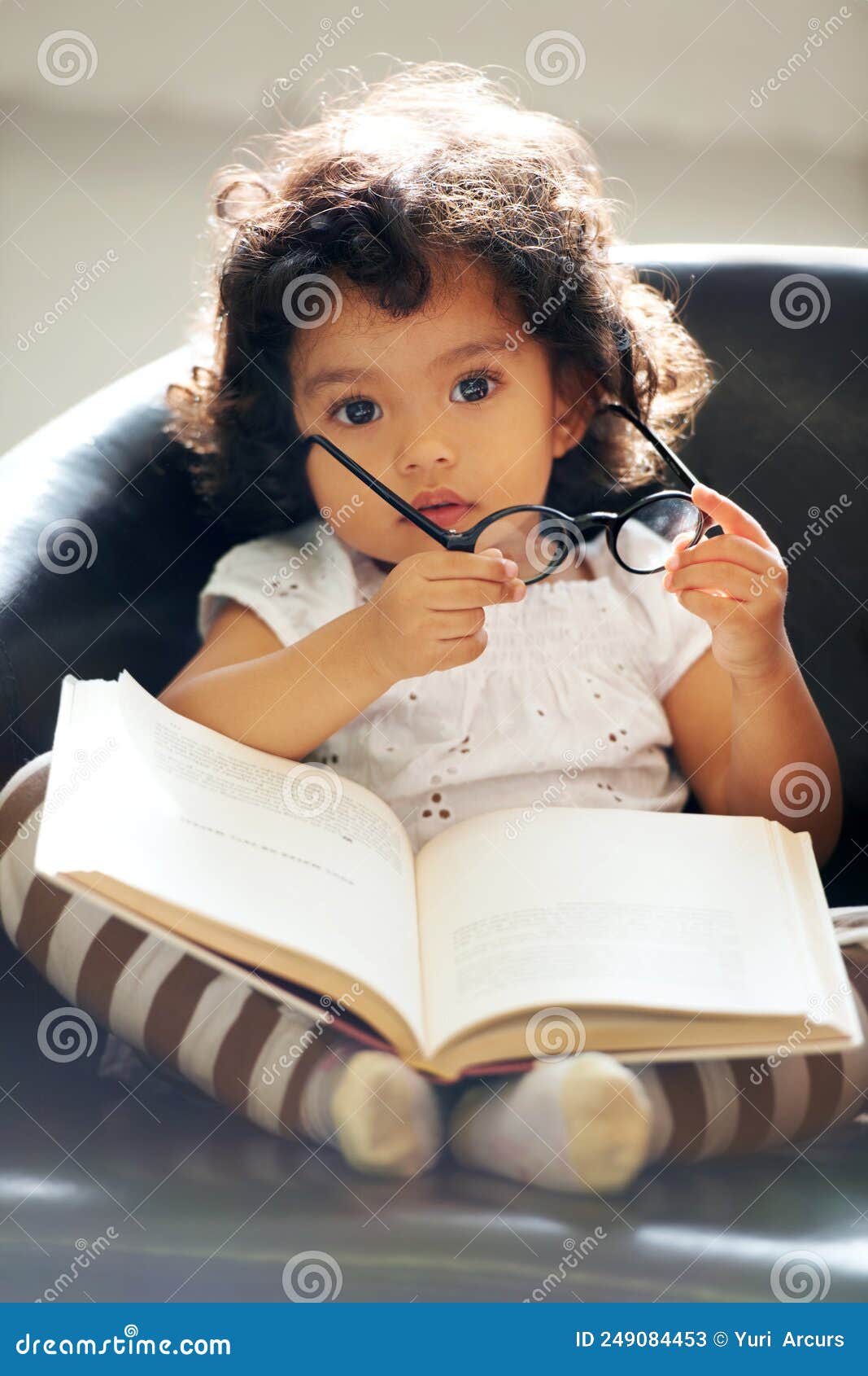 Learning As she Grows. Shot of a Cute Little Girl at Home. Stock Image ...