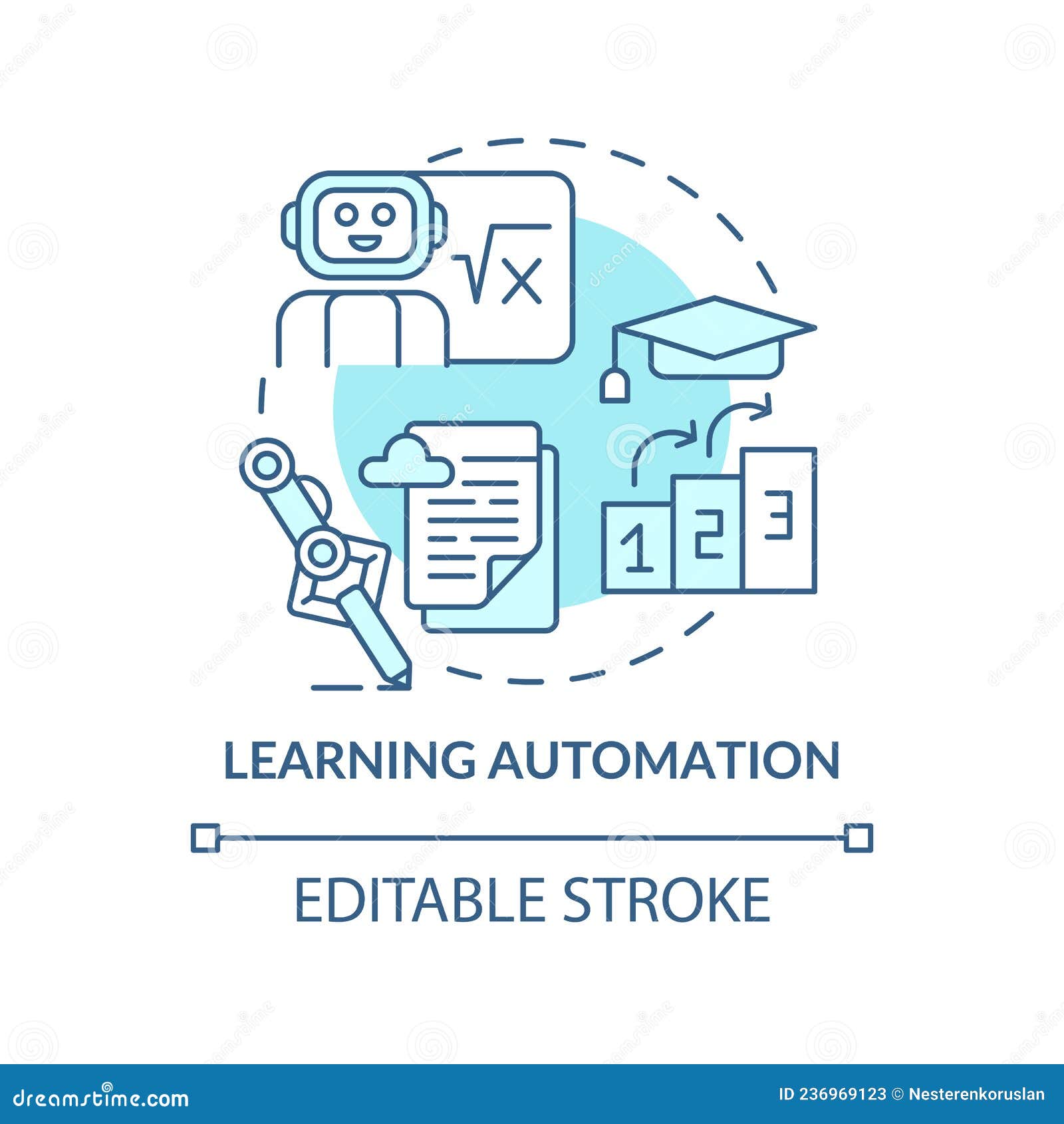 Learning Automation Blue Concept Icon Stock Vector - Illustration of ...