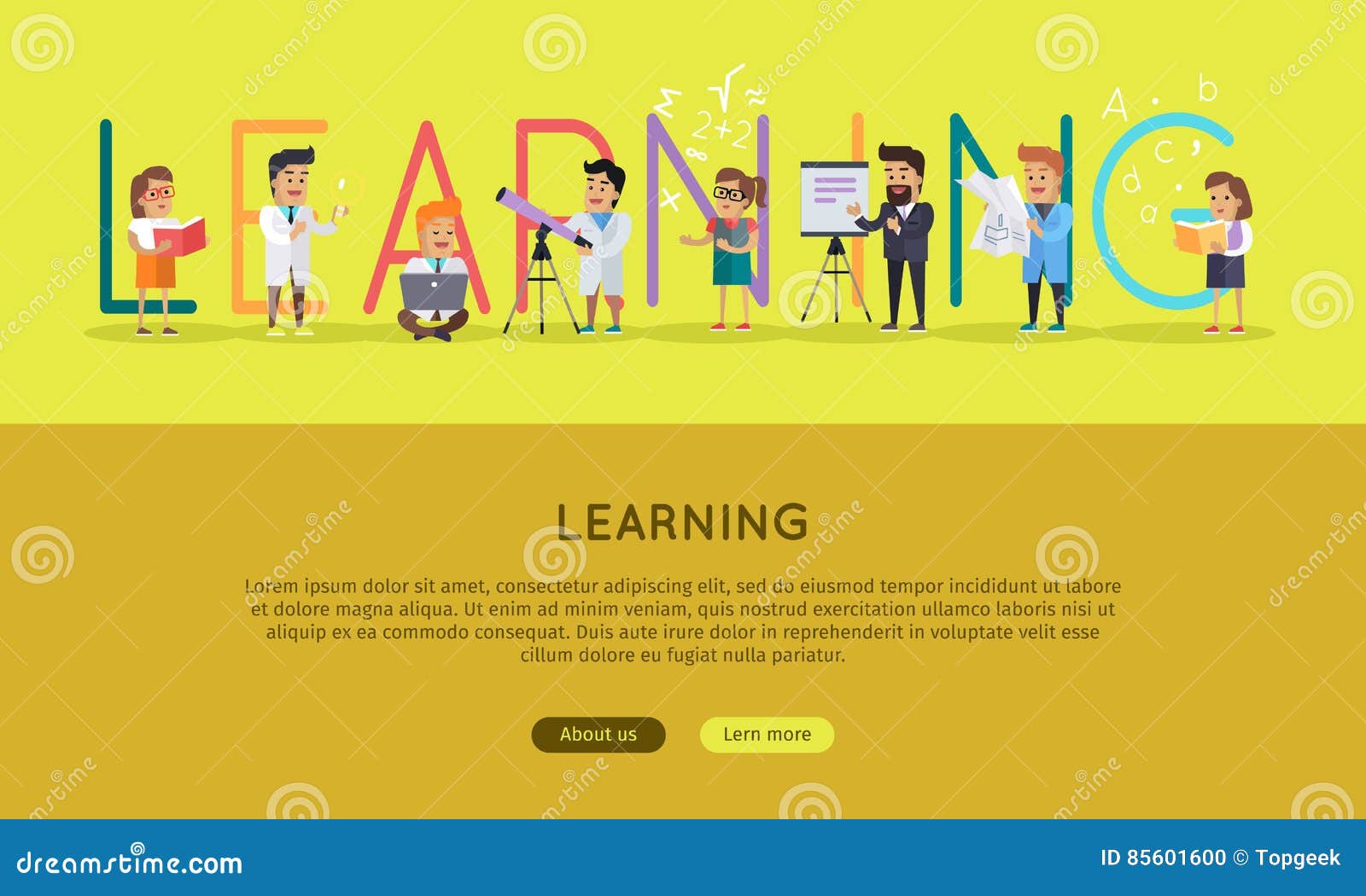 Learning Banner. Educational Concept. Laboratory Stock Vector ...