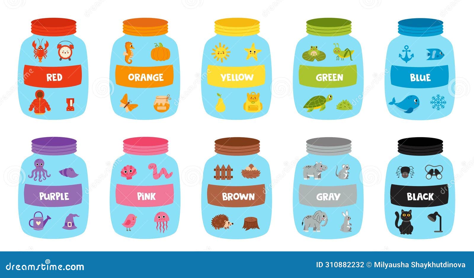 Learning Basic Colors with. Jars with Colorful Lids. Color Jars ...