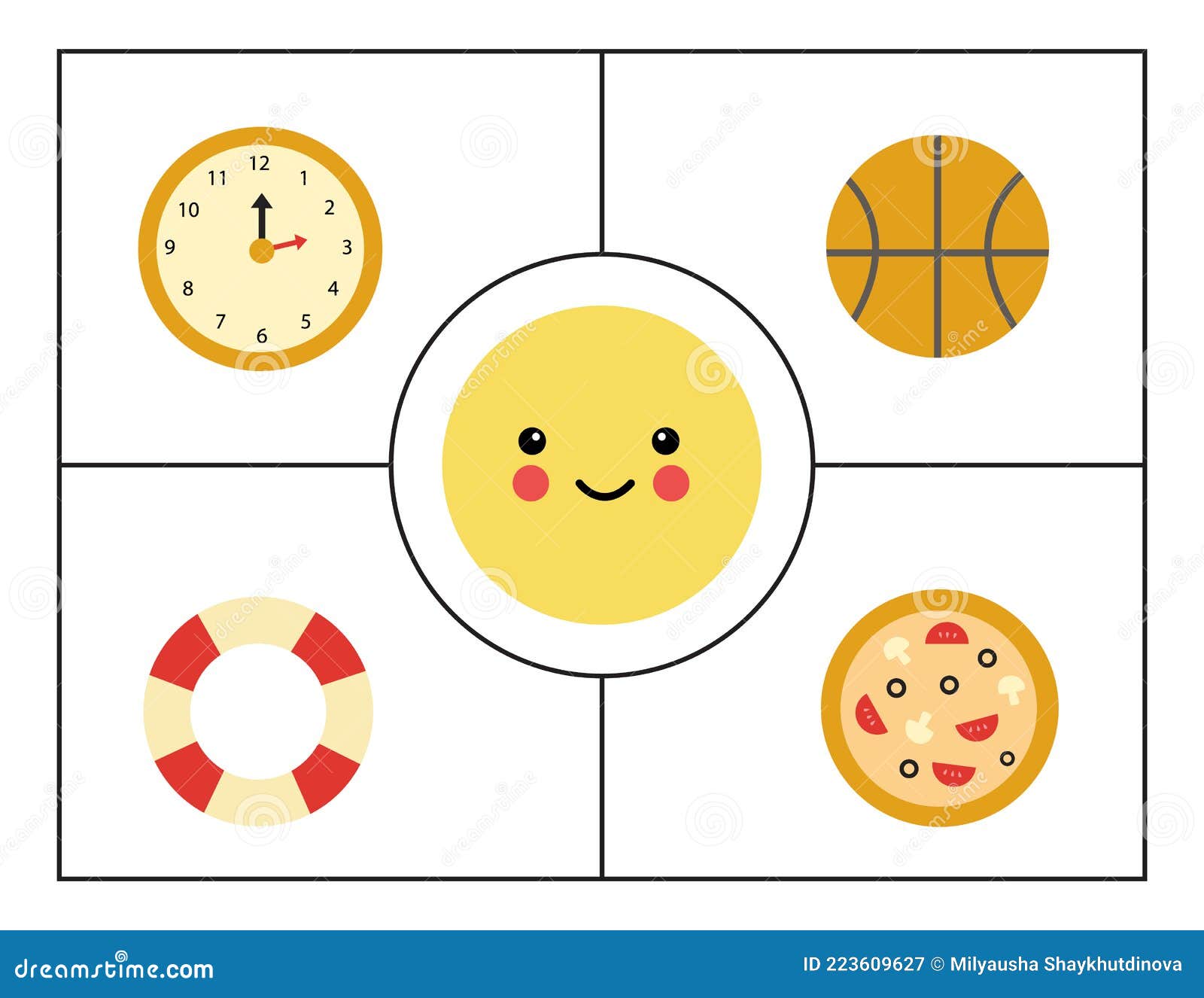 Learning Basic Geometric Forms for Children. Cute Circle. Stock Vector ...