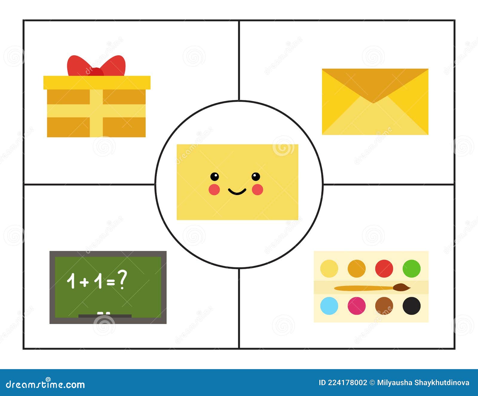 Learning Basic Geometric Forms for Children. Cute Rectangle. Stock ...