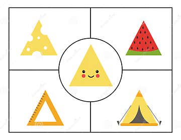 Learning Basic Geometric Forms for Children. Cute Triangle. Stock ...