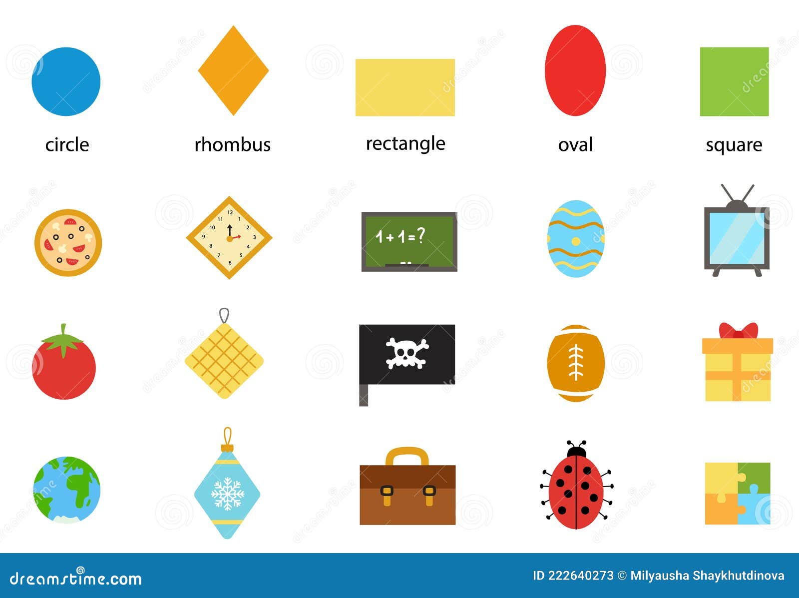 Learning Basic Geometric Forms for Children. Basic Shapes. Stock Vector ...