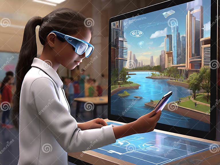 Learning Beyond Limits: Augmented Realities in Education Stock Illustration - Illustration of ...