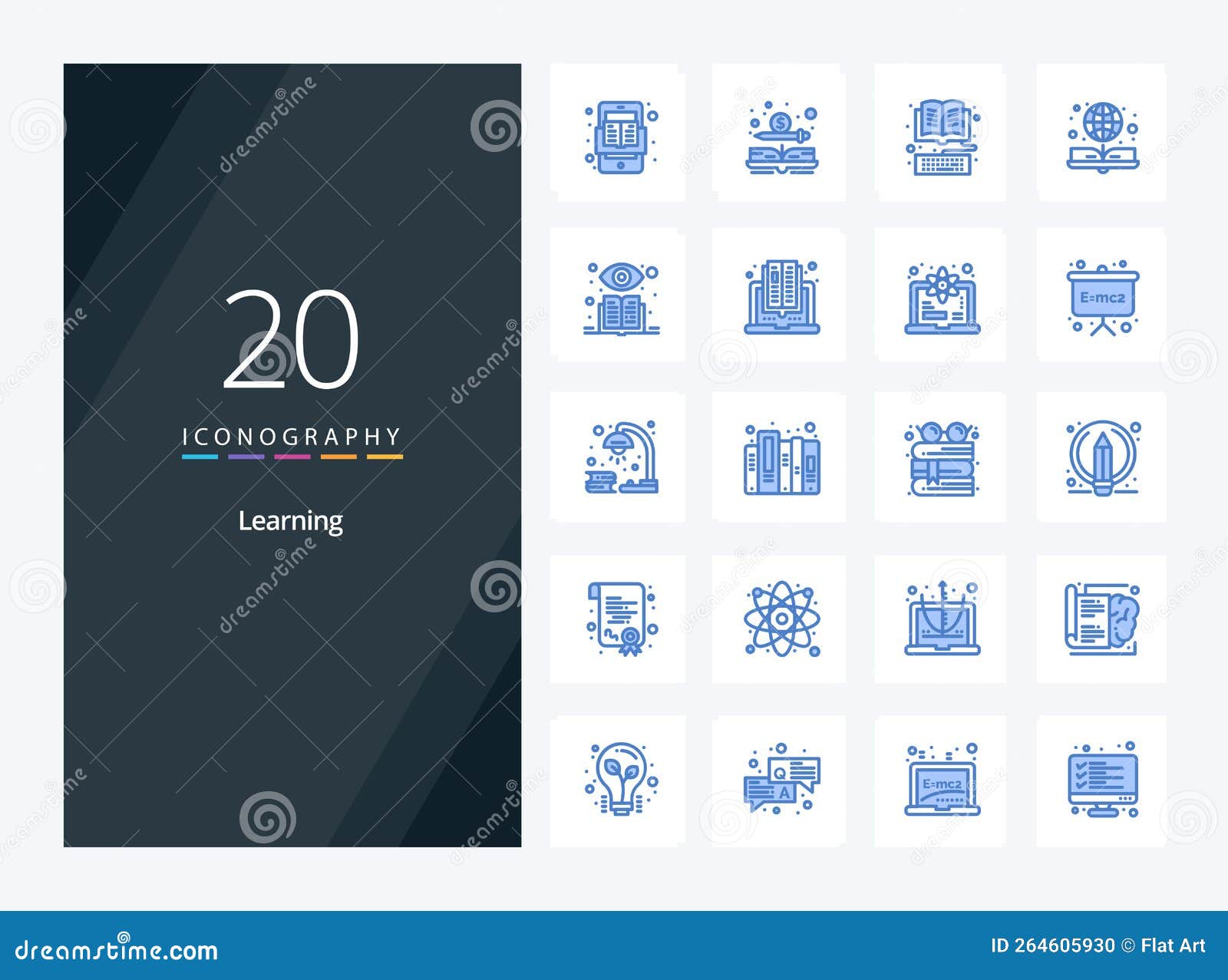 20 Learning Blue Color Icon for Presentation Stock Vector ...