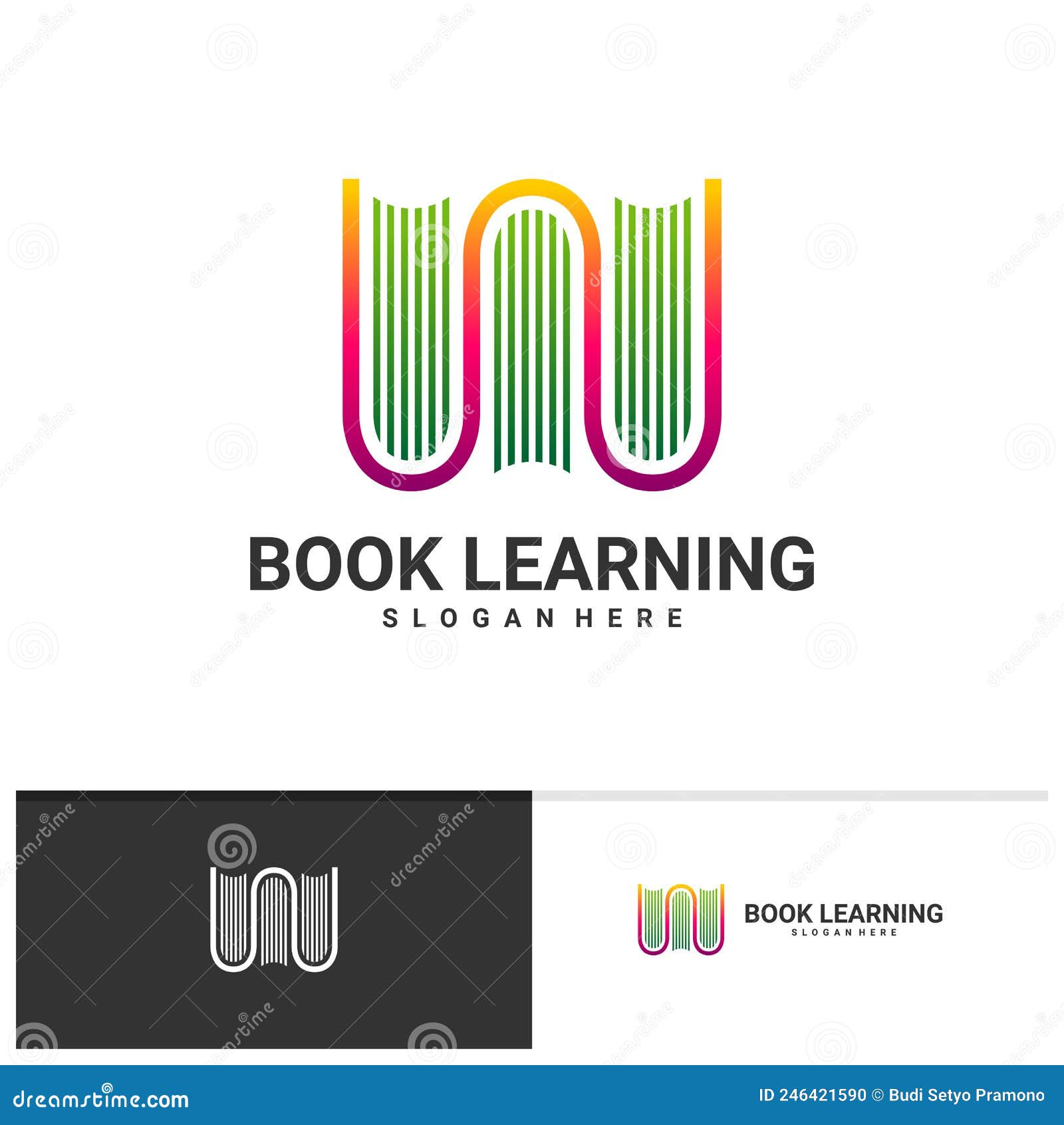 Learning Book Logo Vector Template, Creative Book Logo Design Concepts ...