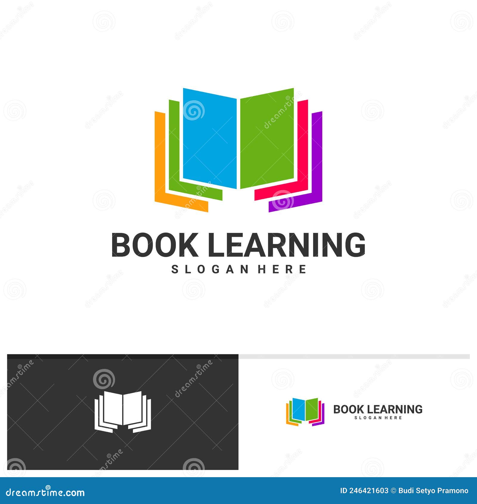 Learning Book Logo Vector Template, Creative Book Logo Design Concepts ...