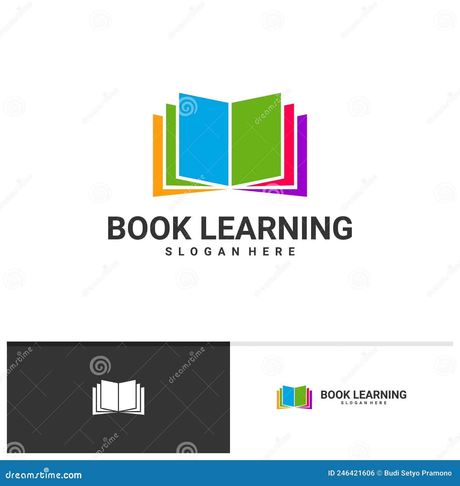 Learning Book Logo Vector Template, Creative Book Logo Design Concepts ...