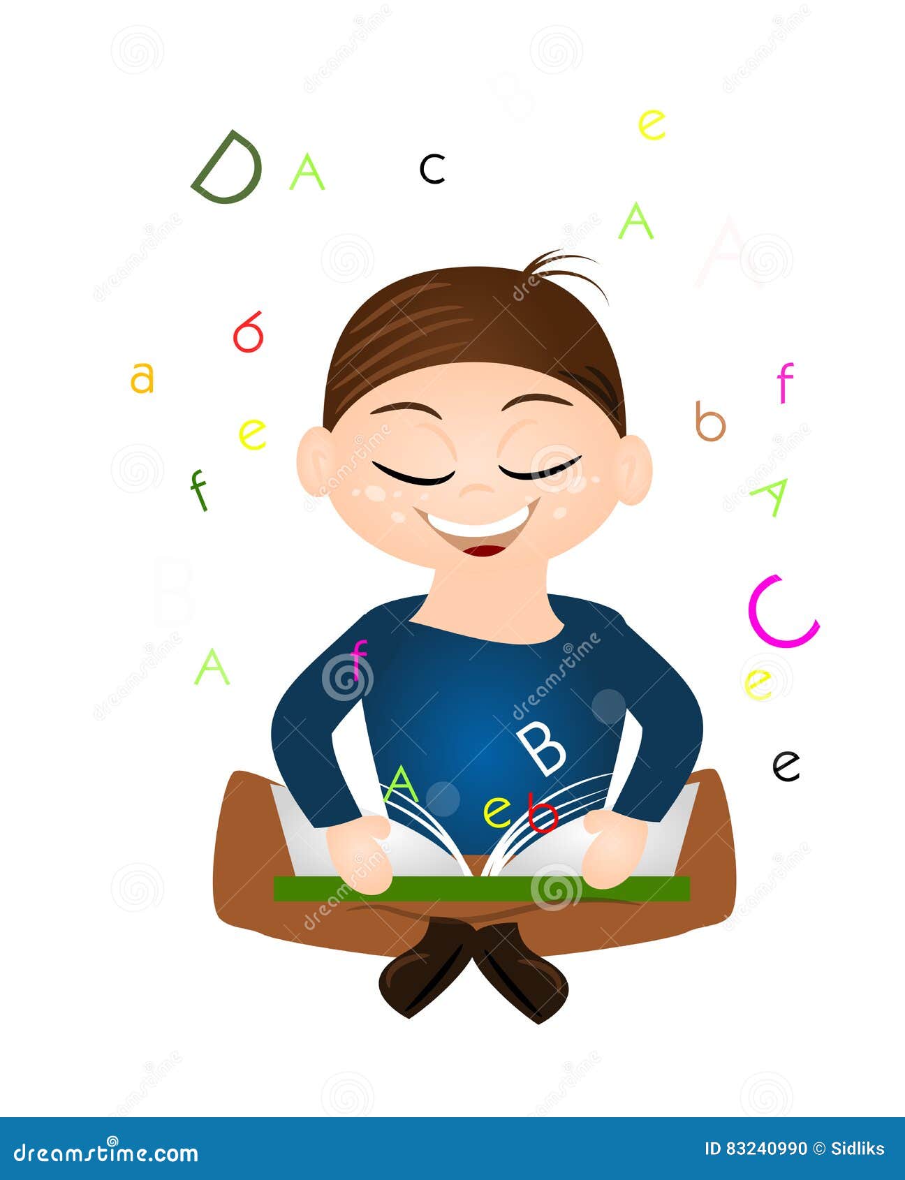 Learning boy illustration stock illustration. Illustration of cartoon ...