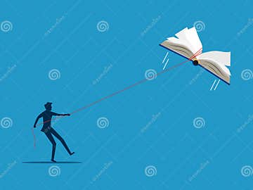 Learning. Businessman Pulling a Book Stock Vector - Illustration of ...