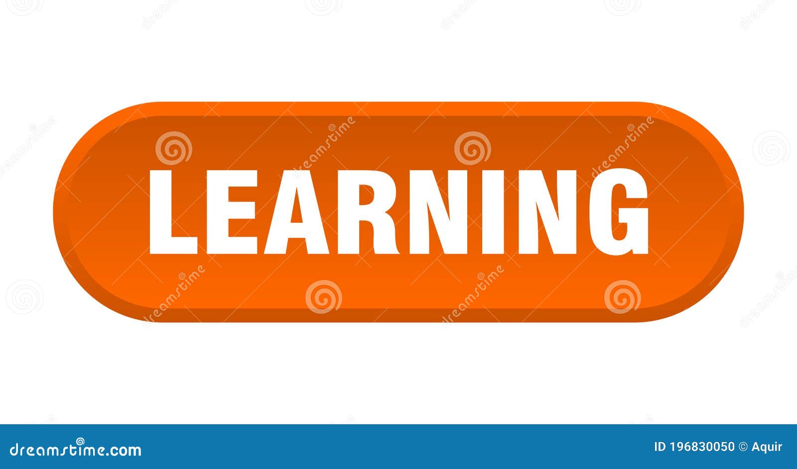 Learning Button. Rounded Sign on White Background Stock Vector ...