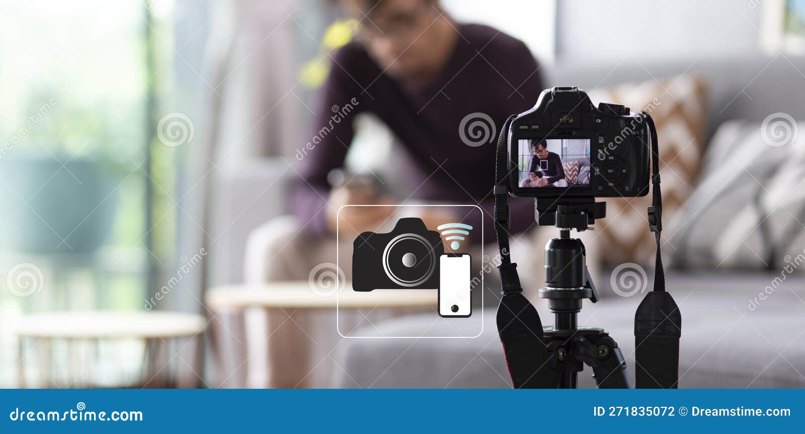 Learning Camera Settings with Smartphone and Wifi Remote Shooting Stock ...