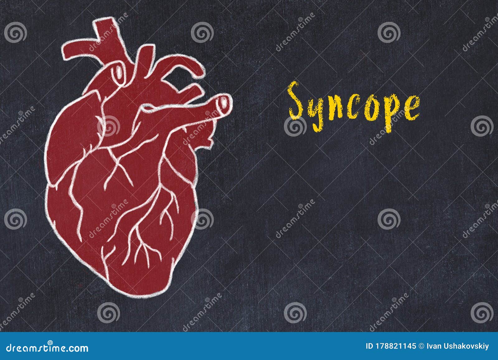 Concept of Learning Cardiovascular System. Chalk Drawing of Human Heart ...
