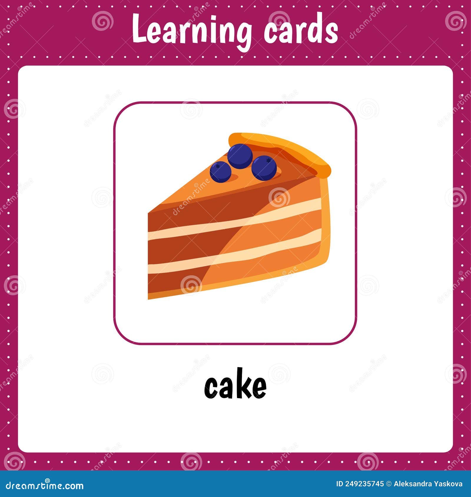 Learning Cards for Kids. Bakery. Cake. Educational Worksheets for Kids ...