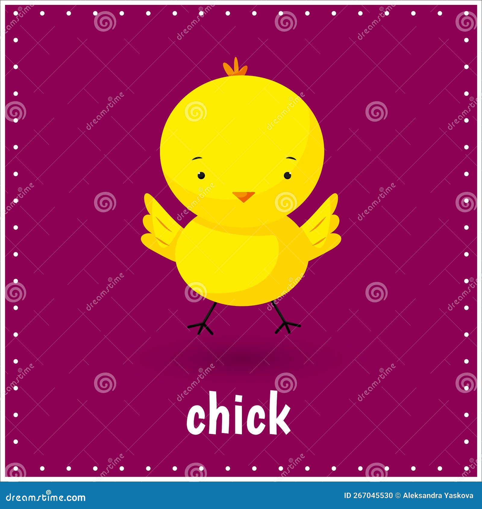 Learning Cards for Kids. Chick Stock Vector - Illustration of children ...
