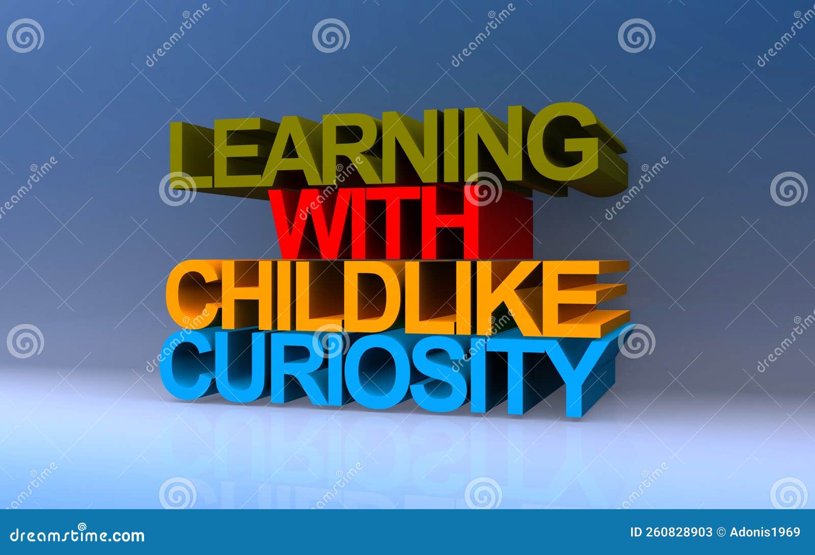 Learning with Childlike Curiosity on Blue Stock Illustration ...