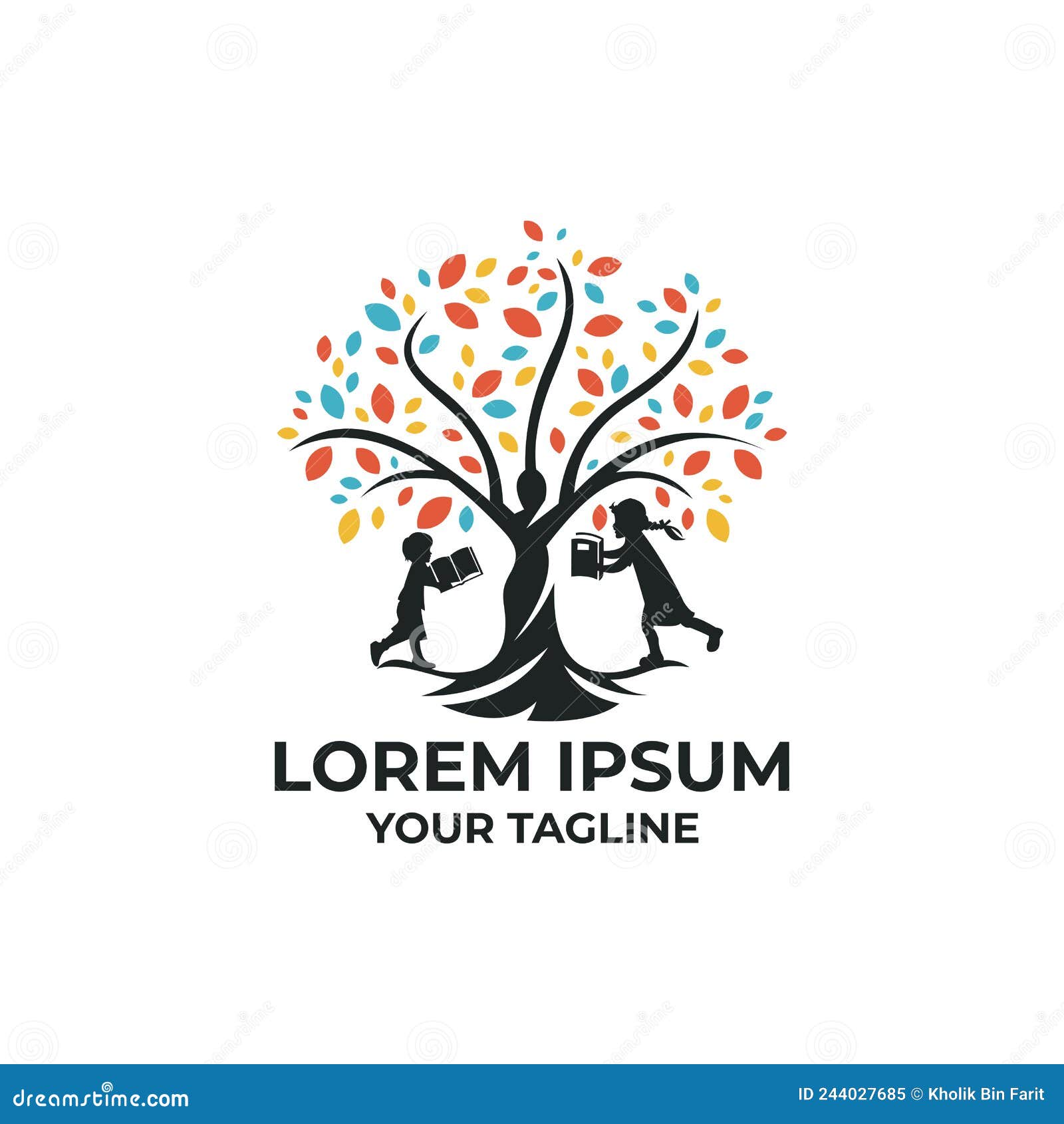 Learning Children Logo Vector Design Template Stock Vector ...