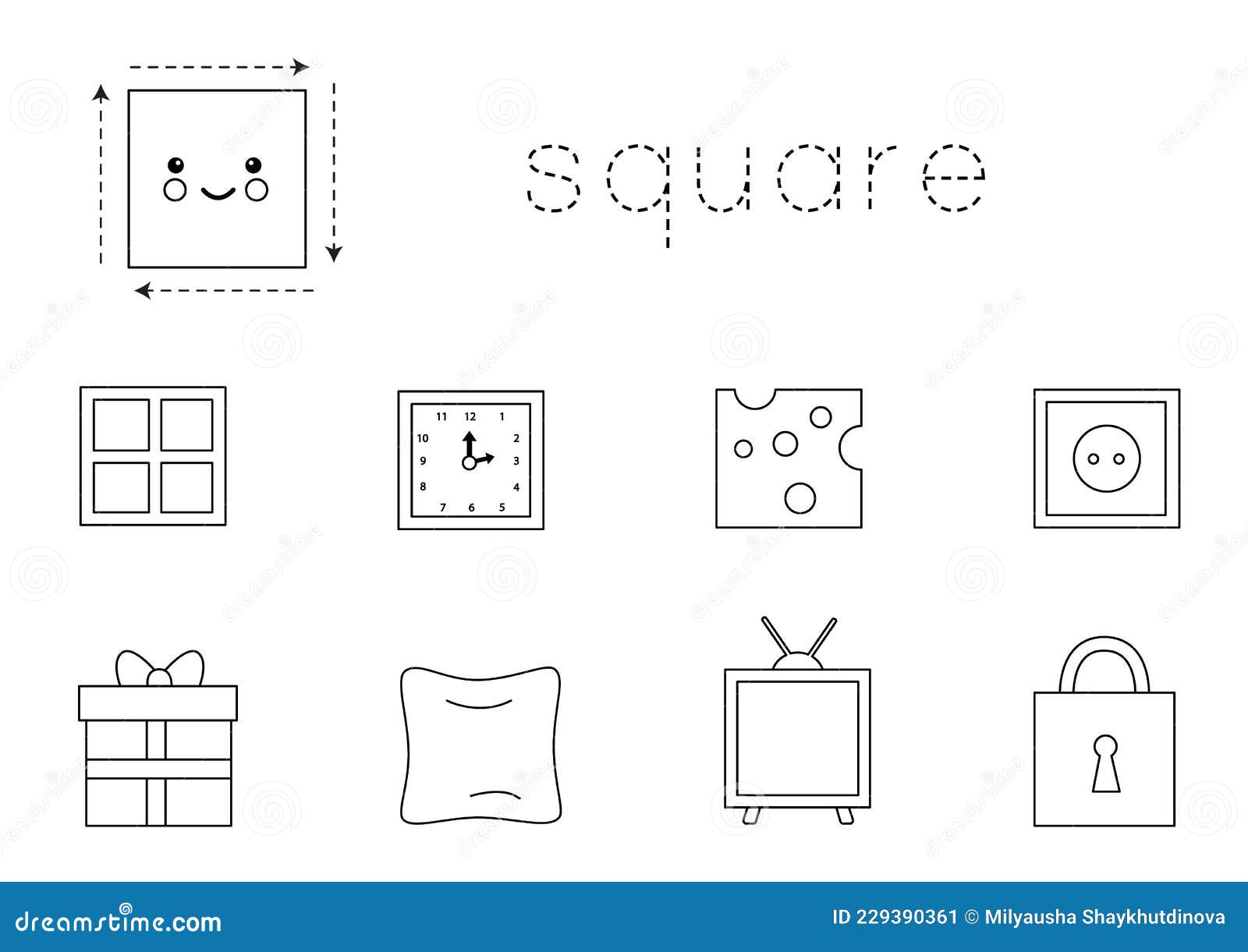 Learning Circle Shape for Children. Basic 2d Shapes. Stock Vector ...