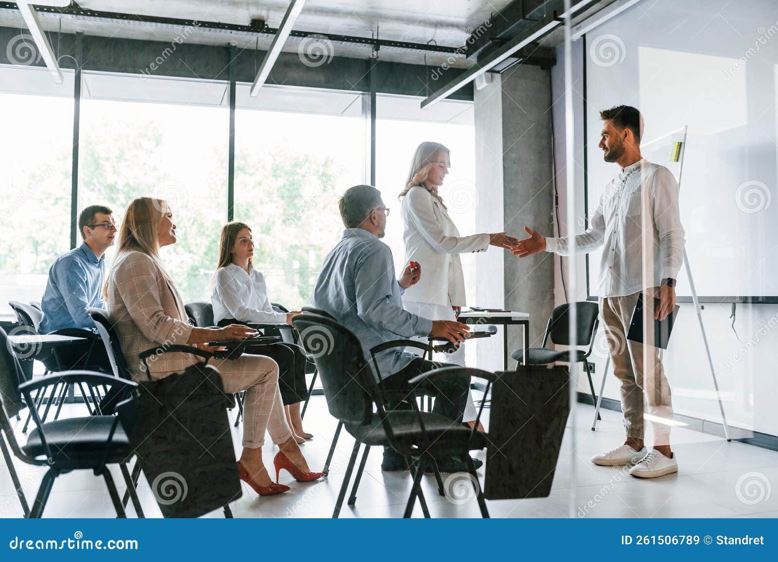 In the Learning Class. Group of Professional Business People is in the ...