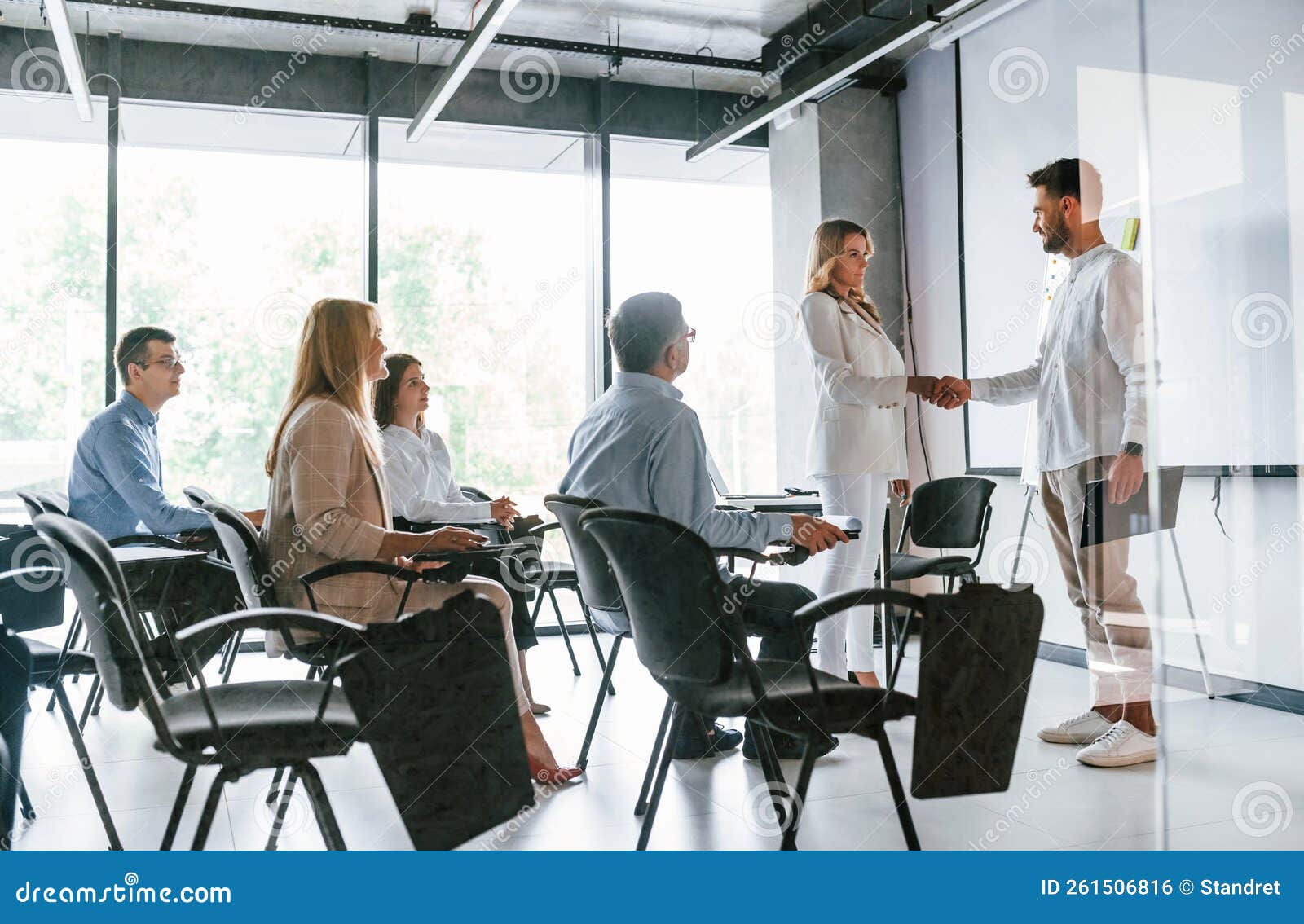 In the Learning Class. Group of Professional Business People is in the ...