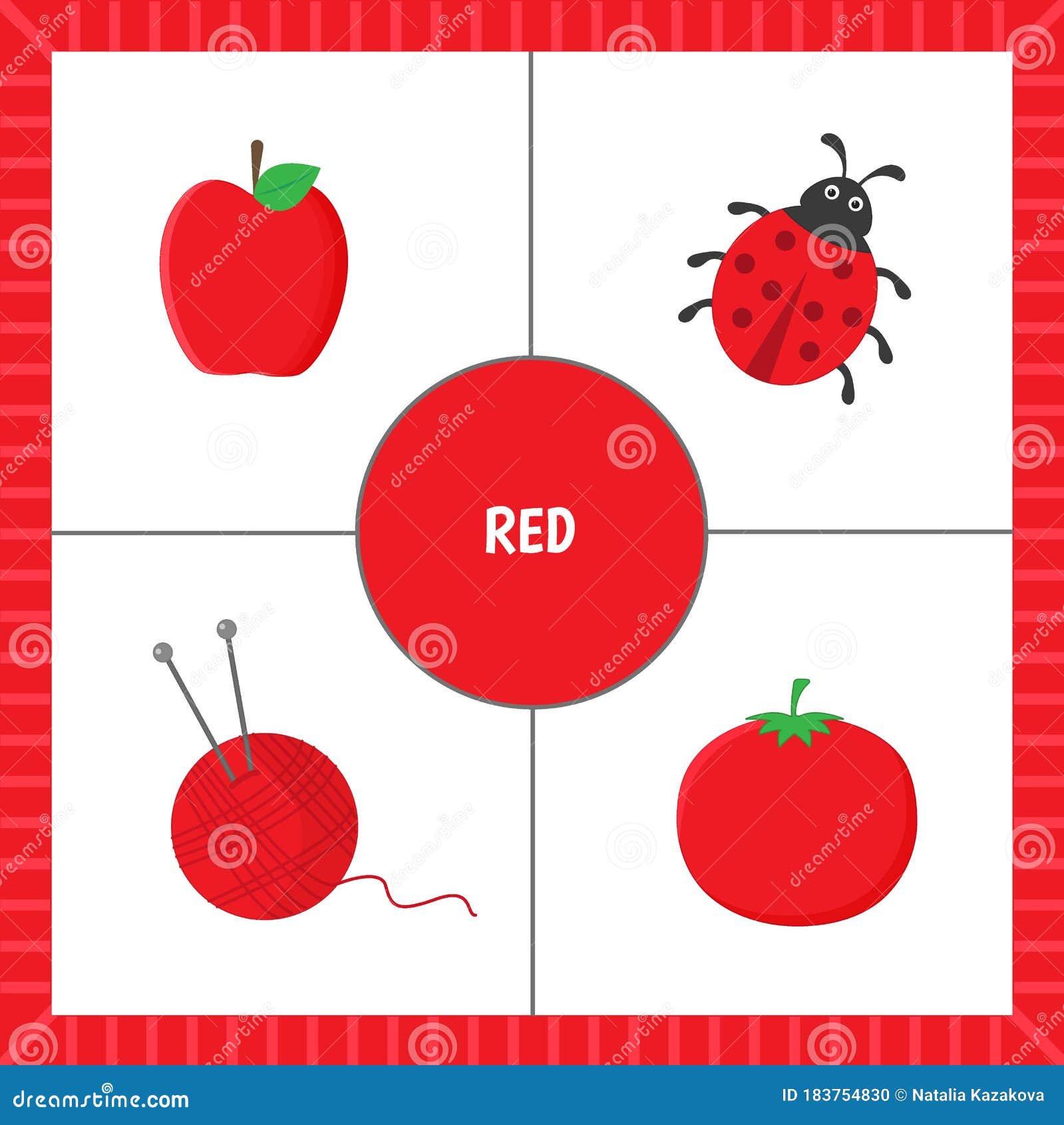 Learning colors cards stock vector. Illustration of kindergarten ...