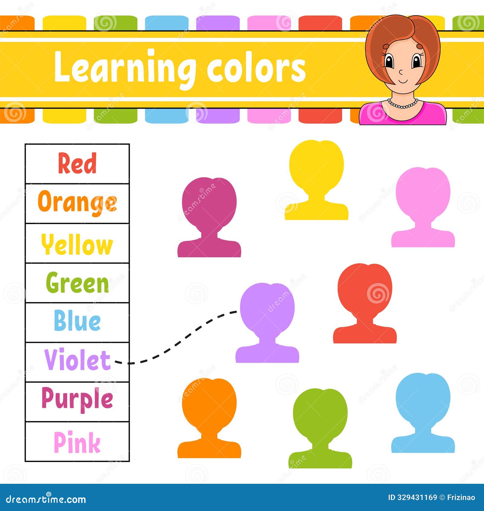 Learning Colors Worksheet For Kids. Gray Color Flashcard Vector ...