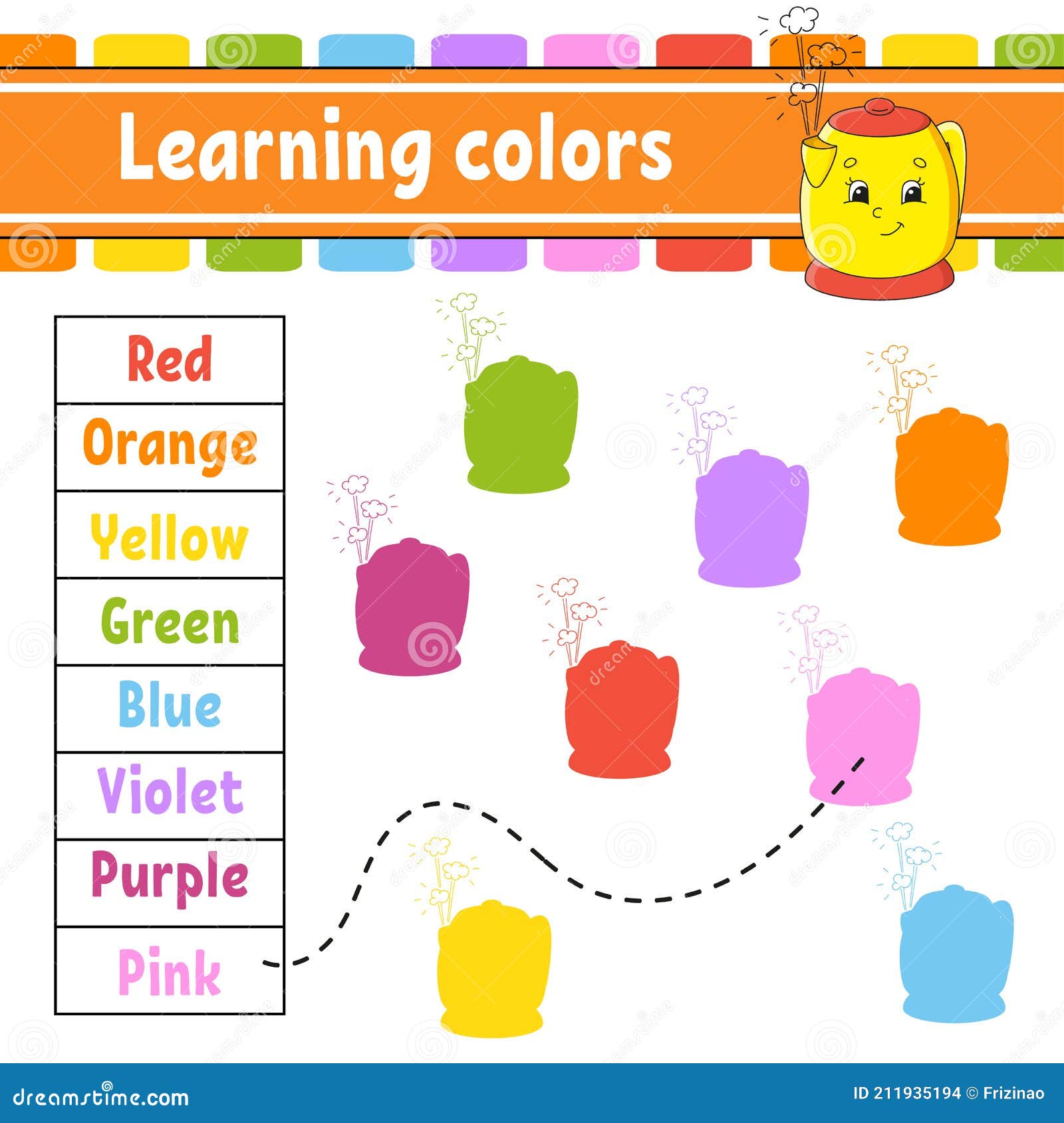 Learning Colors. Logic Puzzle for Kids. Education Developing Worksheet ...