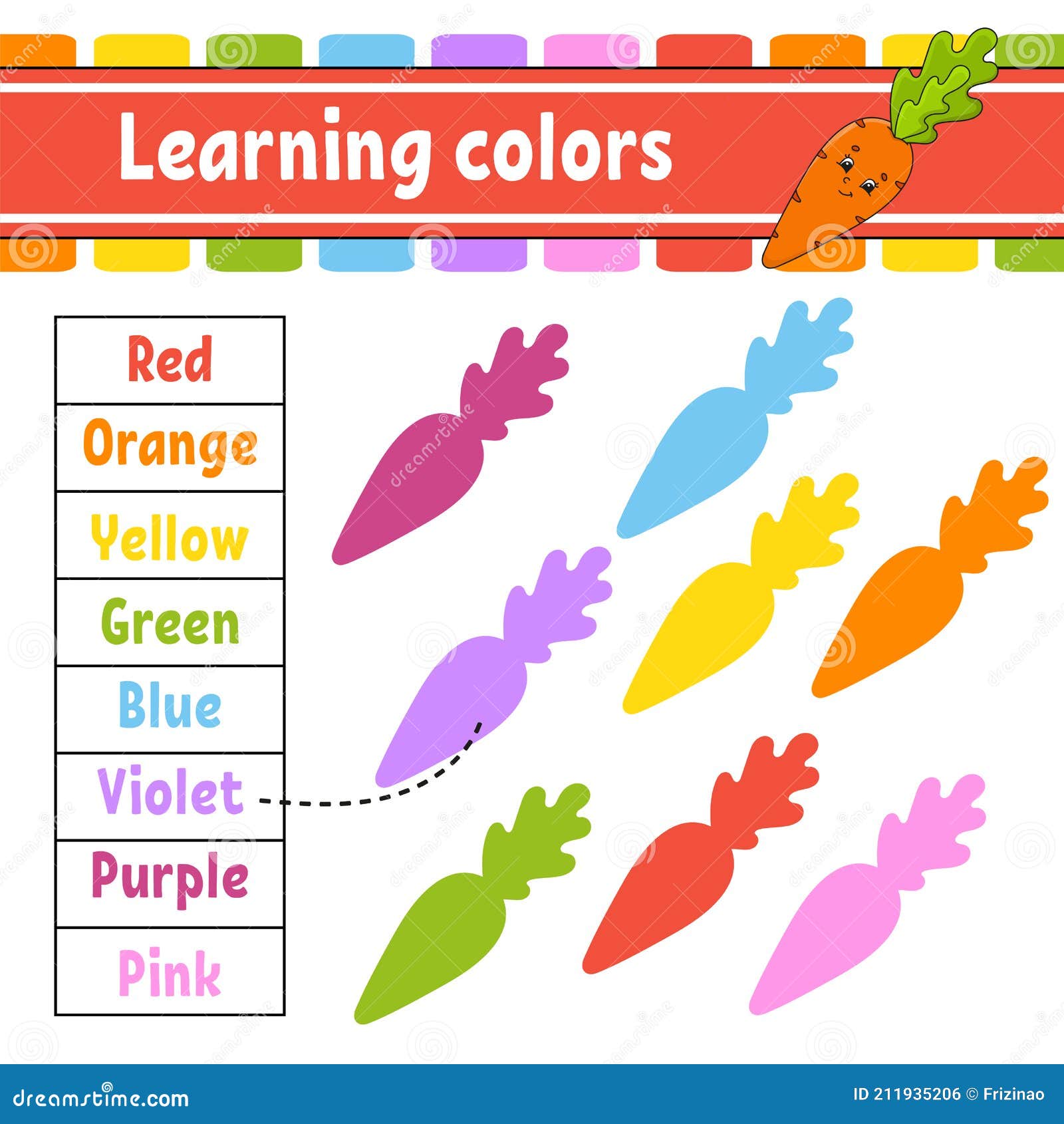 Learning Colors. Logic Puzzle for Kids. Education Developing Worksheet ...