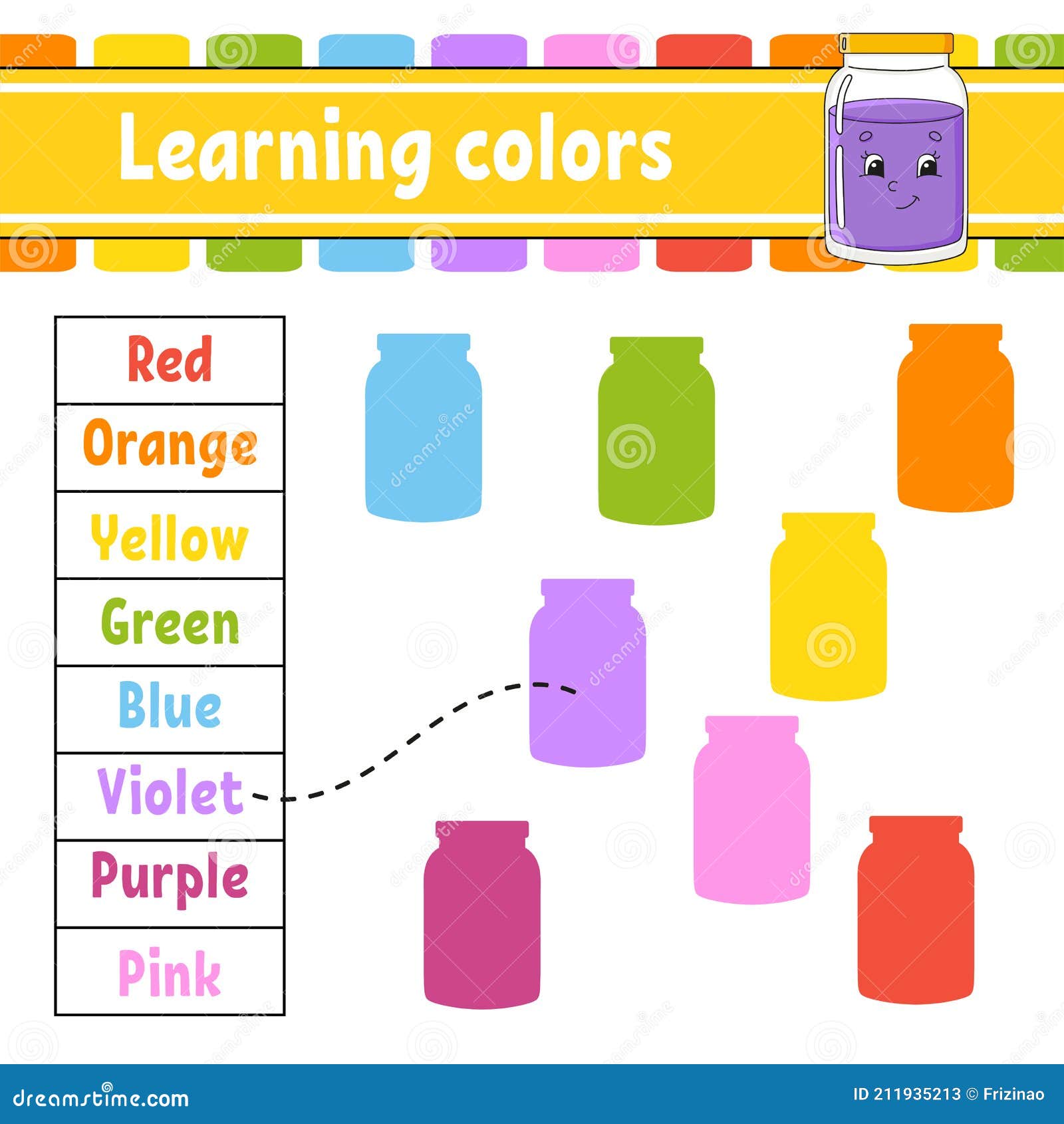 Learning Colors. Logic Puzzle for Kids. Education Developing Worksheet ...