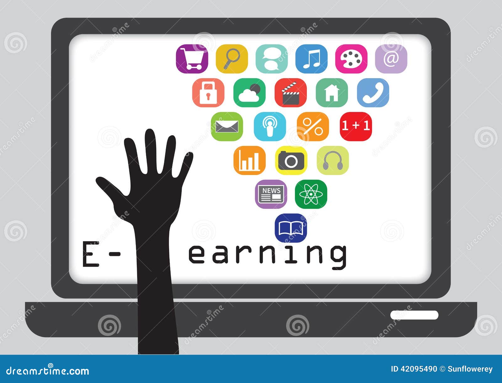 Learning with computer stock illustration. Illustration of smart - 42095490