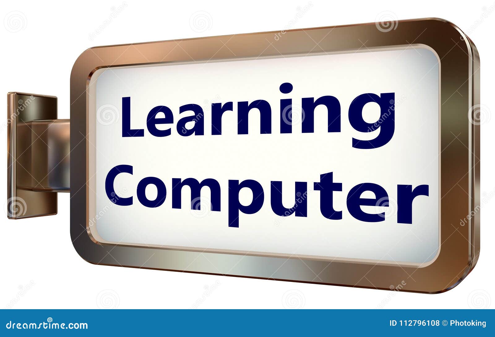 Learning Computer on Billboard Background Stock Illustration ...