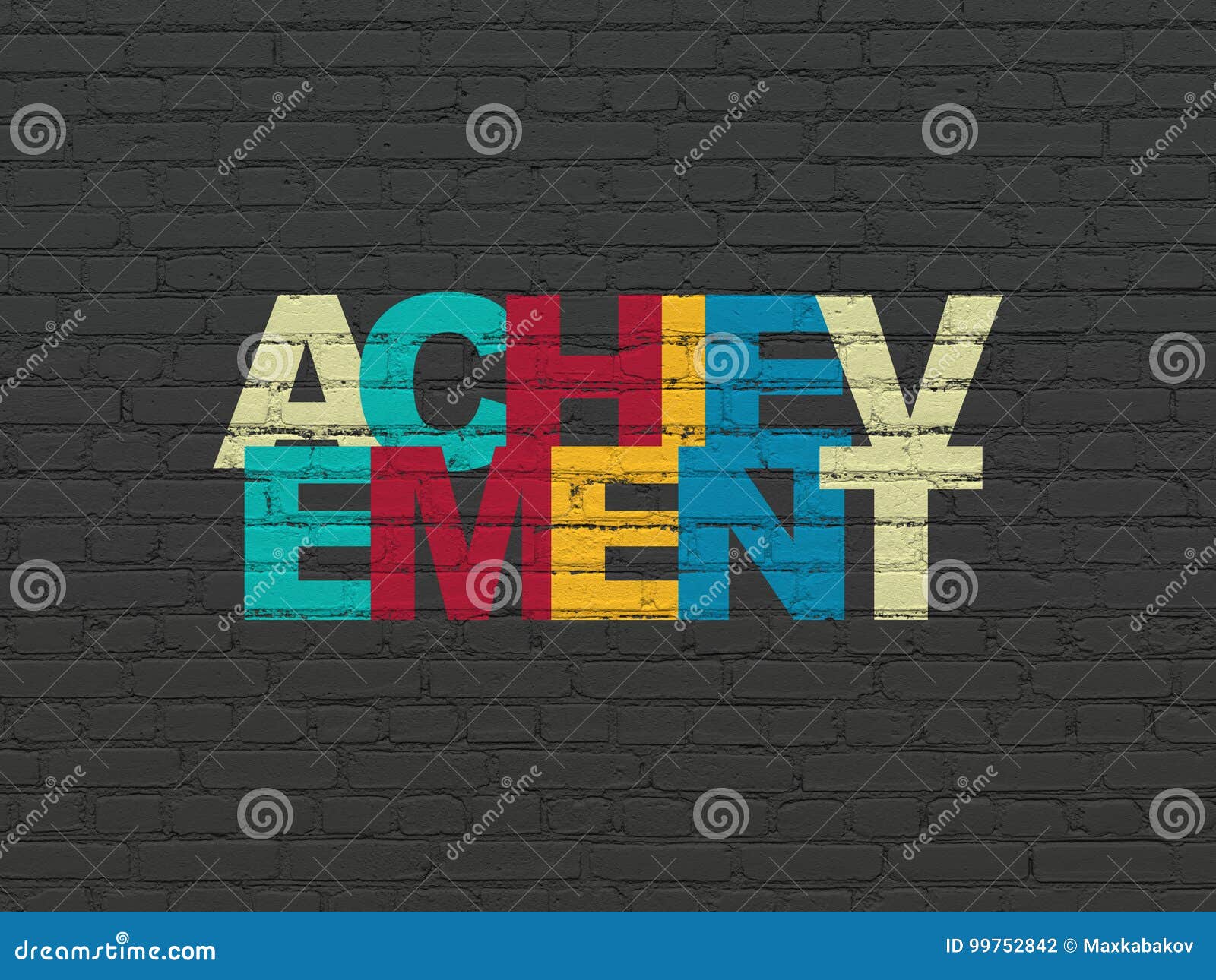 Learning Concept: Achievement on Wall Background Stock Illustration ...
