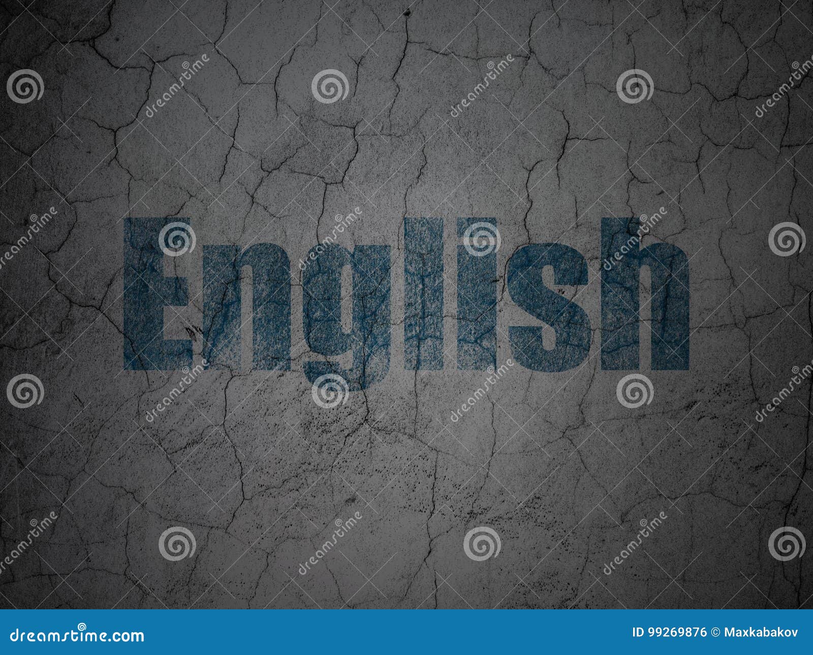 Learning Concept: English on Grunge Wall Background Stock Illustration ...