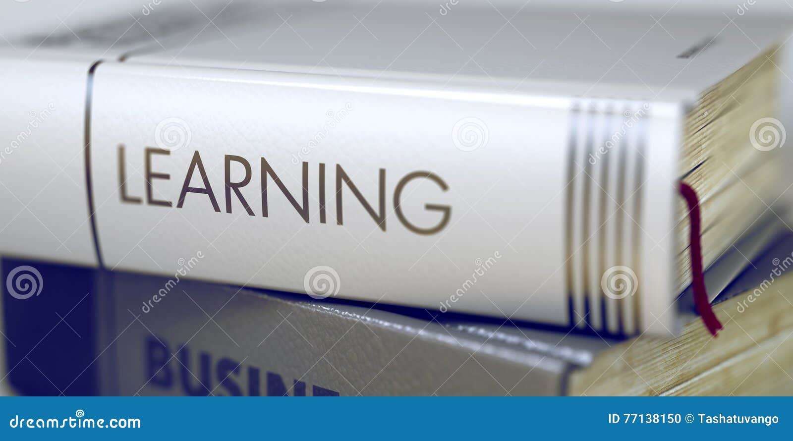 Learning Concept on Book Title. 3D Illustration. Stock Illustration ...