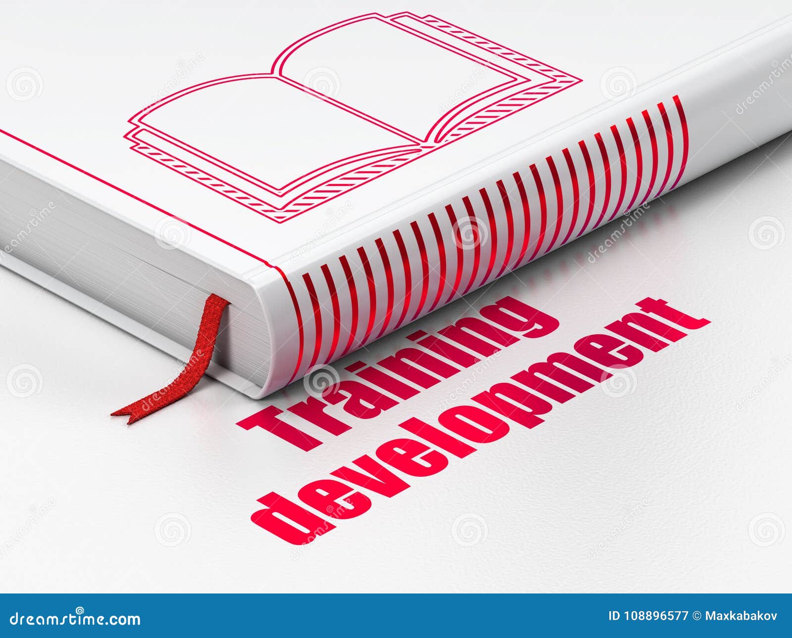 Learning Concept: Book Book, Training Development on White Background ...