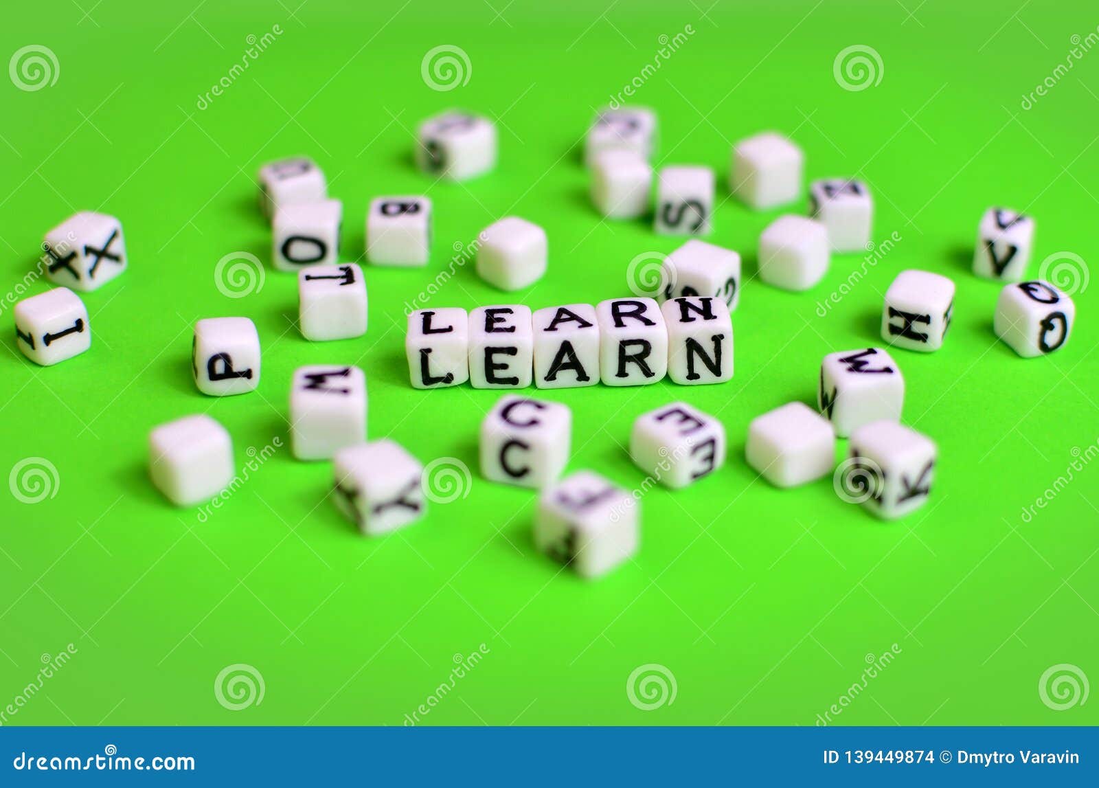 Learning Concept with Cubes `Learn` Word and Other Defocused Cubes ...