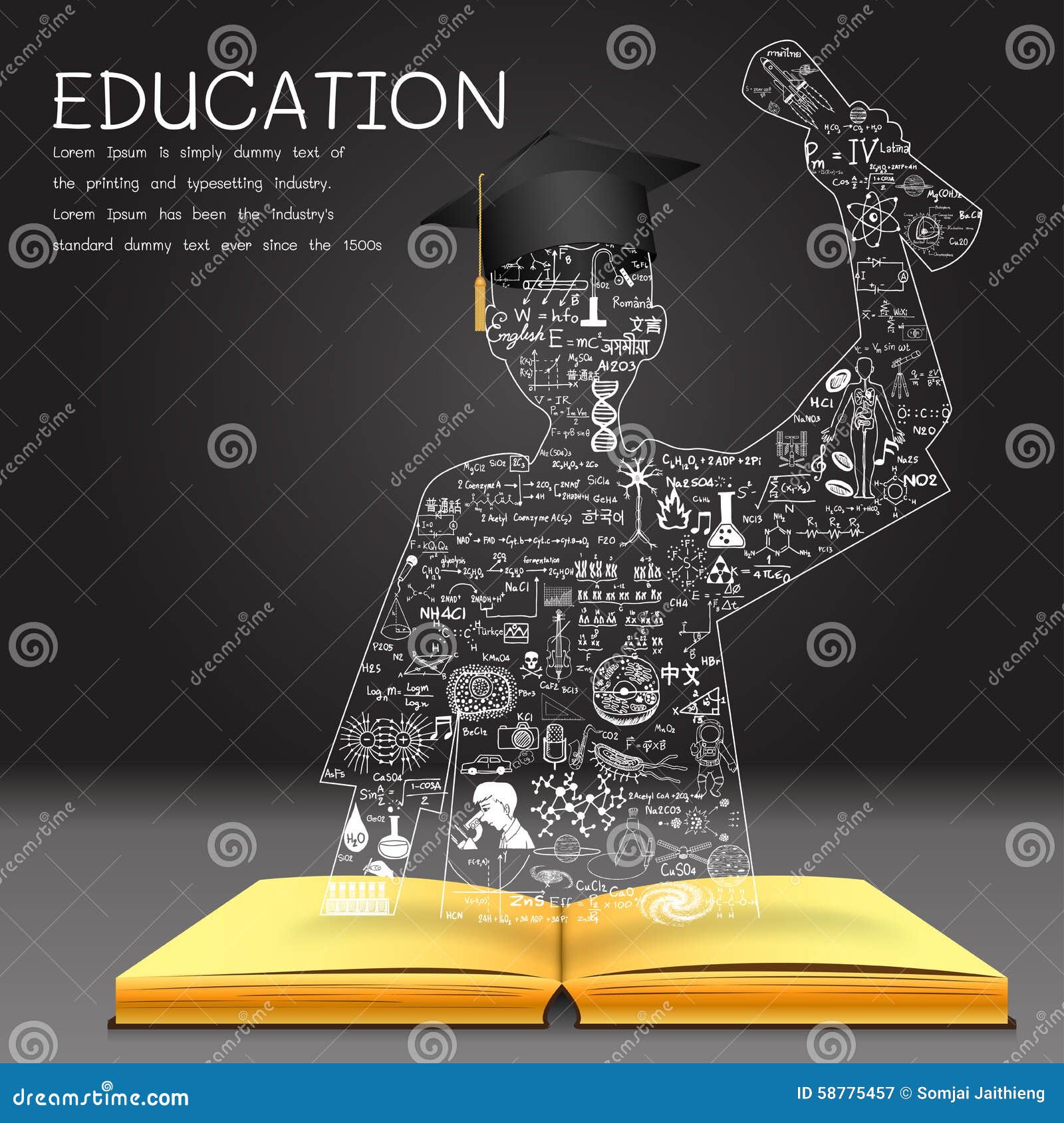 Learning Concept. the Knowledge from the Book Becomes Successful ...