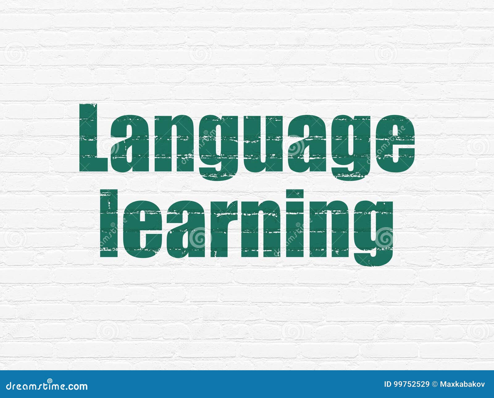 Learning Concept: Language Learning on Wall Background Stock ...