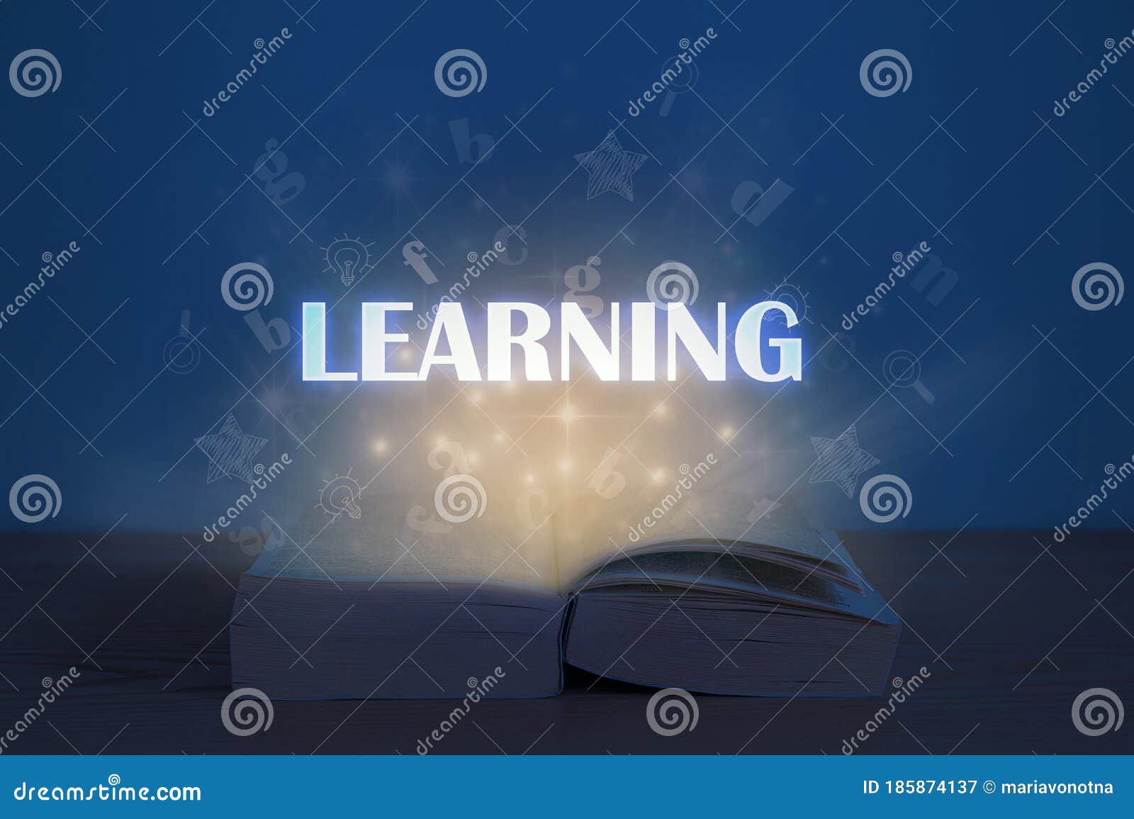 Learning Concept. Light Coming from Open Book Stock Image - Image of ...