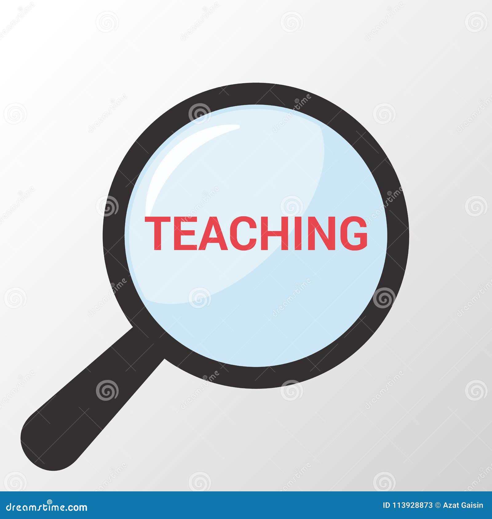 Learning Concept: Magnifying Optical Glass with Words Teaching Stock ...