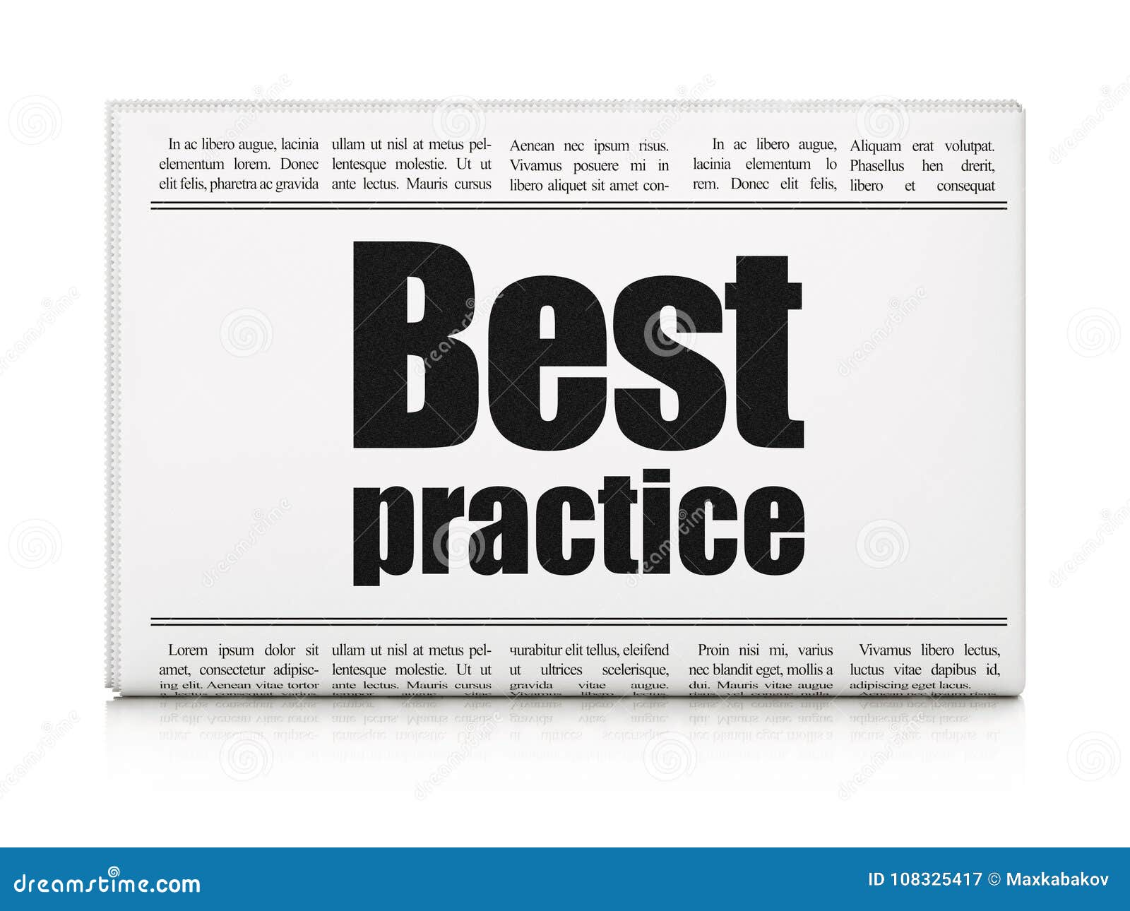 Learning Concept: Newspaper Headline Best Practice Stock Illustration ...