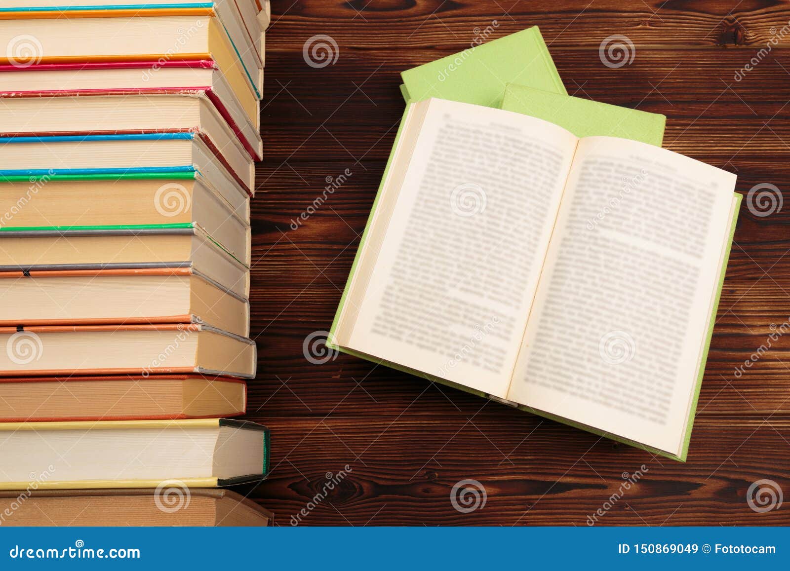 Learning Concept with Opening Book or Textbook in Old Library, Stack ...