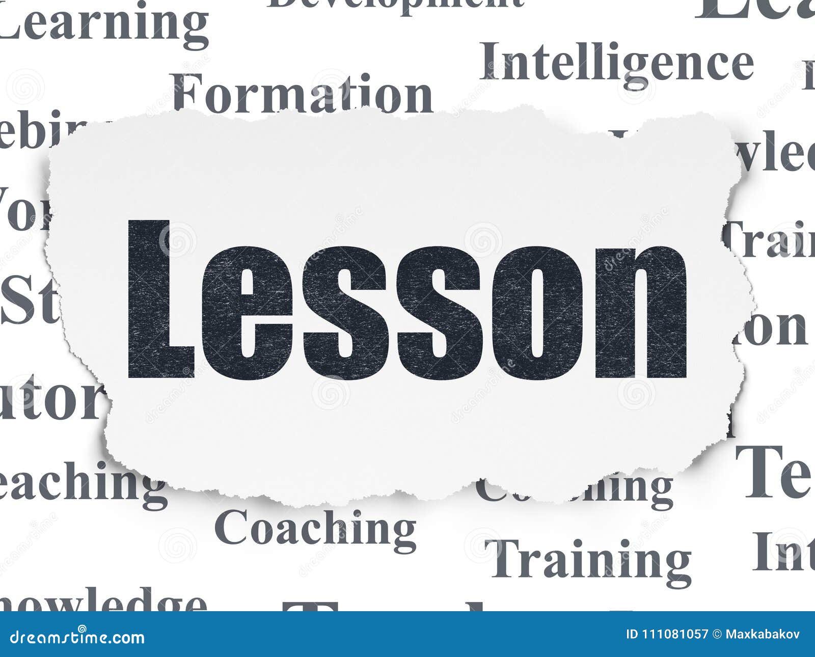 Learning Concept: Lesson on Torn Paper Background Stock Illustration ...