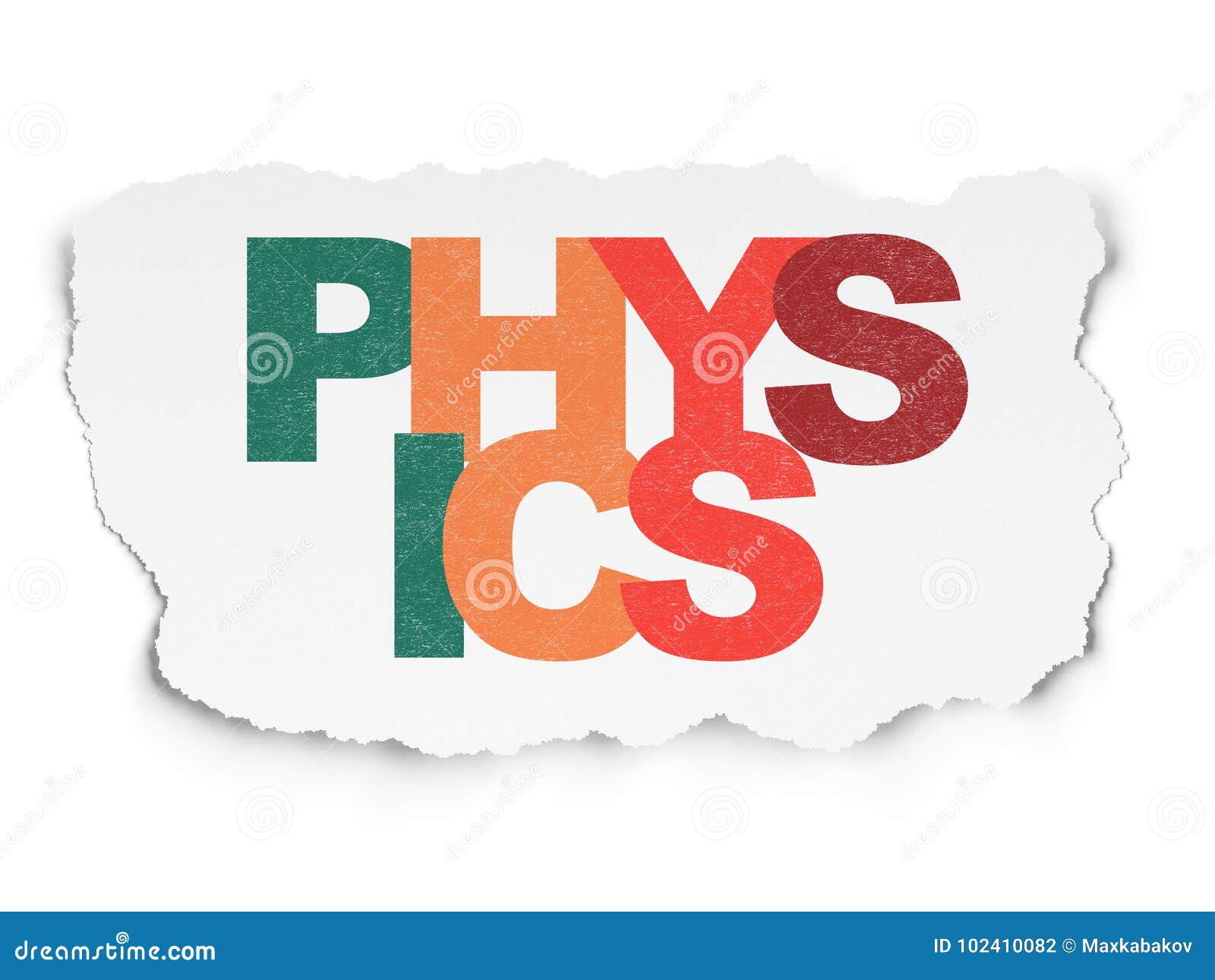 Learning Concept: Physics on Torn Paper Background Stock Illustration ...