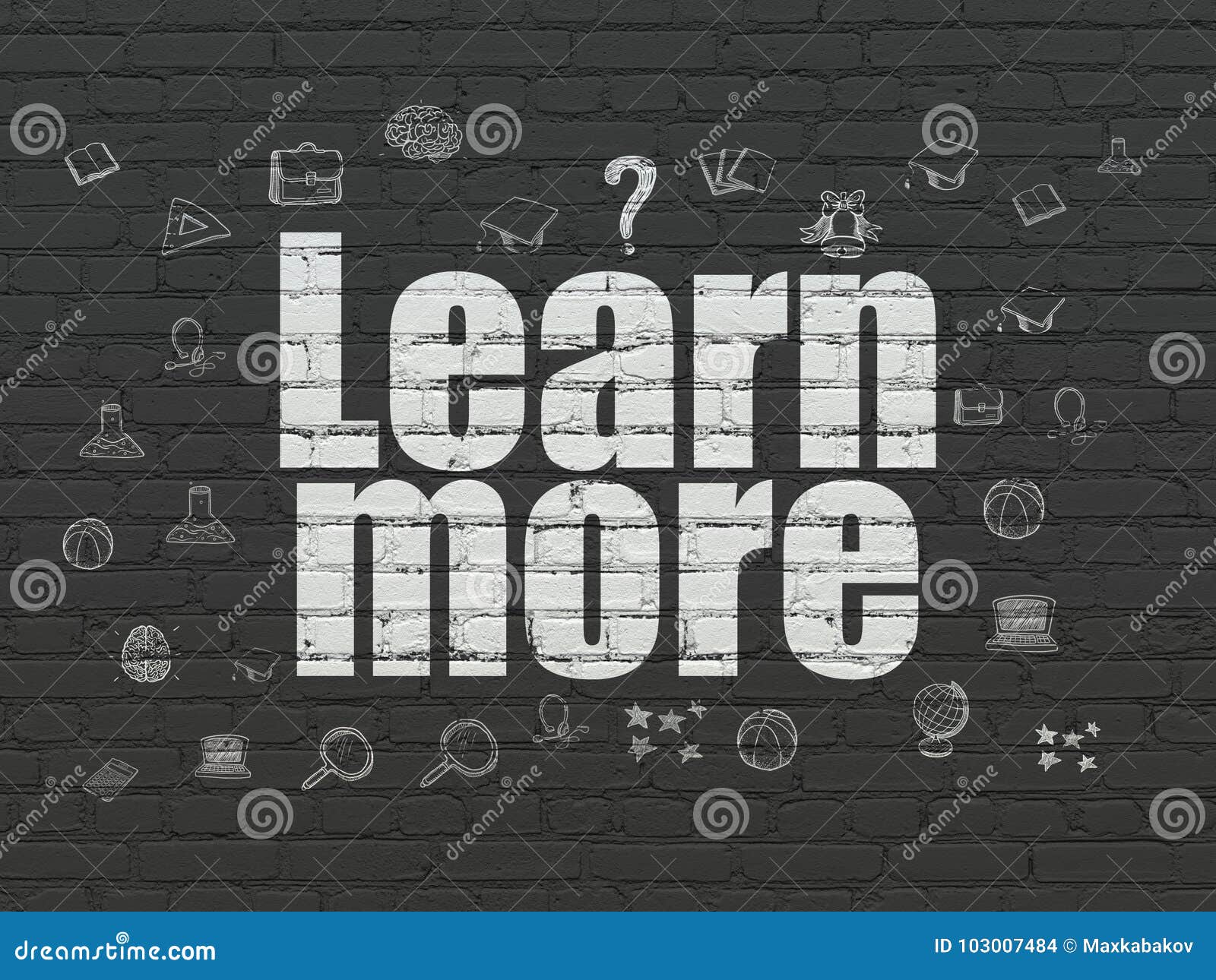 Learning Concept: Learn More on Wall Background Stock Illustration ...