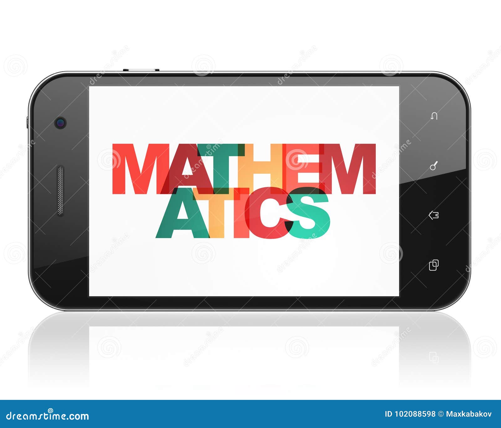 Learning Concept: Smartphone with Mathematics on Display Stock ...