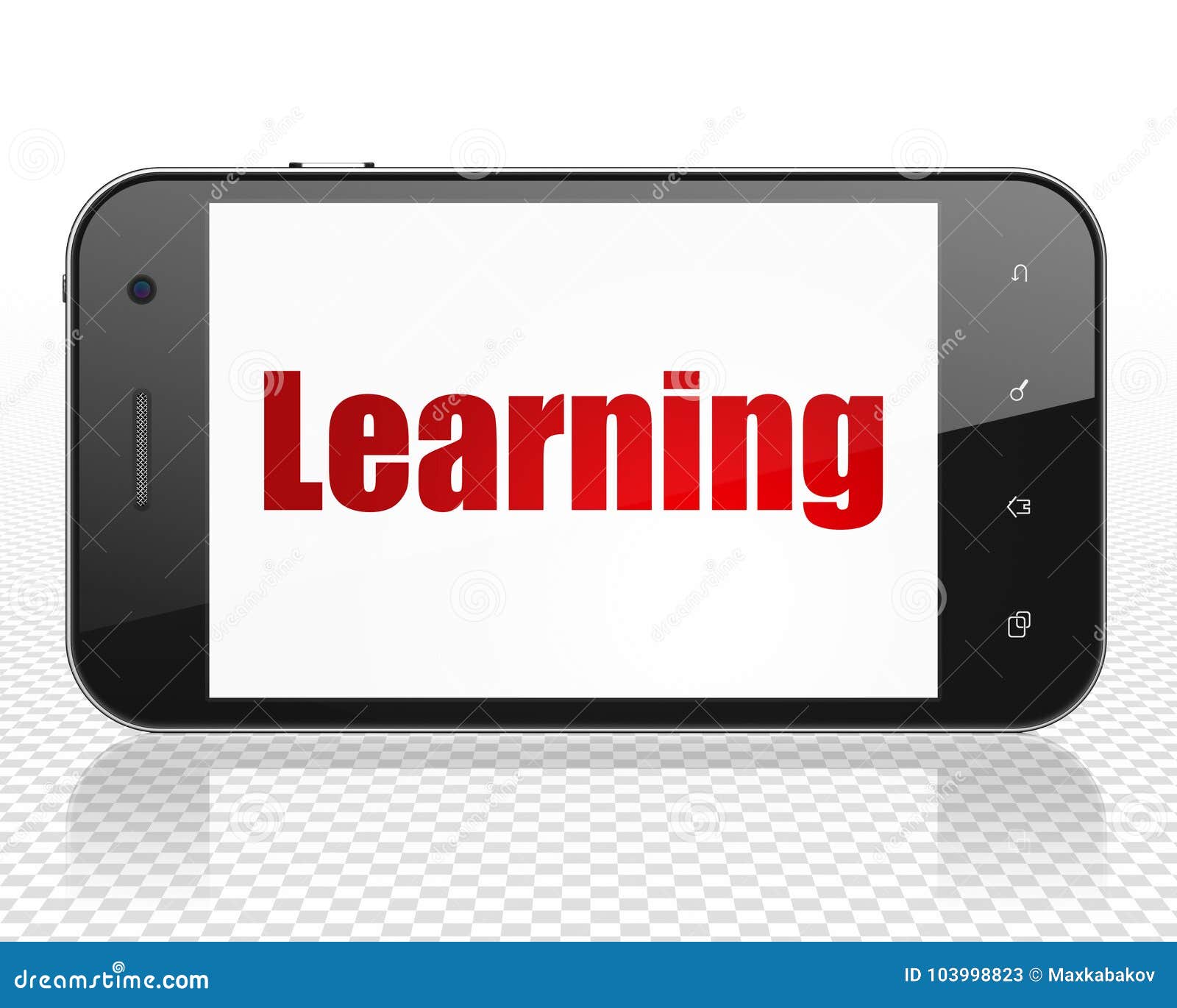 Learning Concept: Smartphone with Learning on Display Stock ...