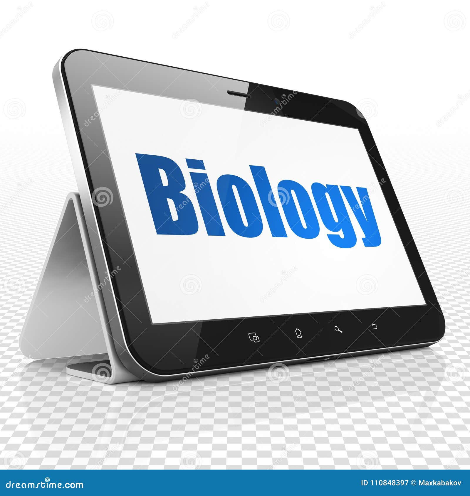 Learning Concept: Tablet Computer with Biology on Display Stock ...