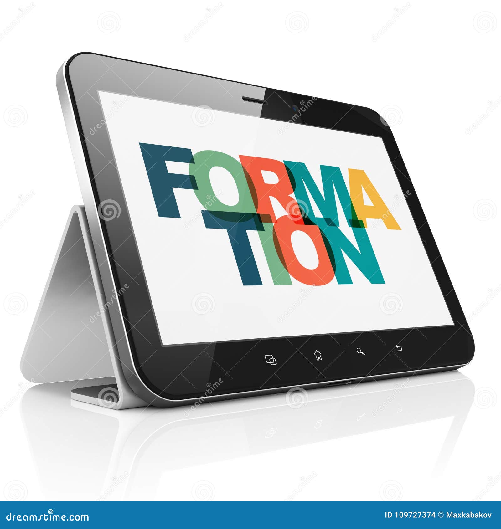 Learning Concept: Tablet Computer with Formation on Display Stock ...